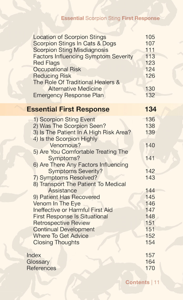 Scorpion Sting First Response Book | Spider & Scorpion Of Southern Africa