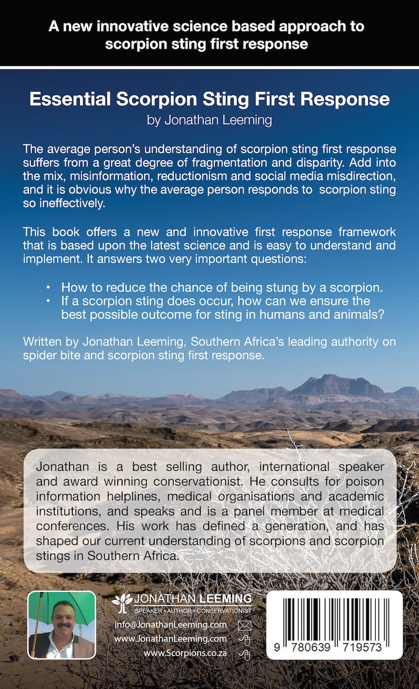 Scorpion Sting First Response Book | Spider & Scorpion Of Southern Africa