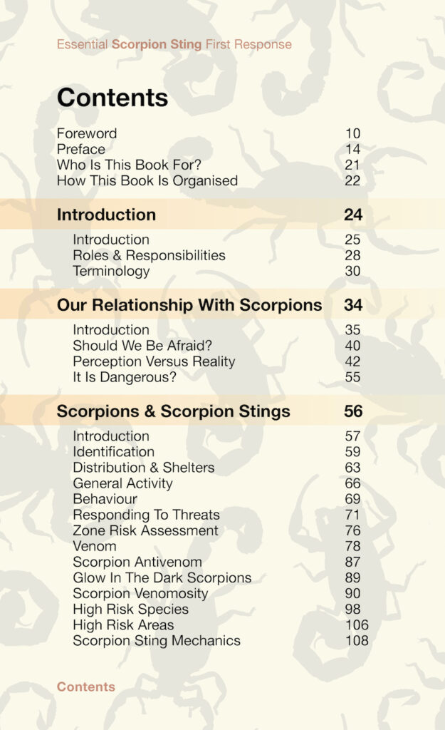 Essential Scorpion Sting First Response Book by Jonathan Leeming