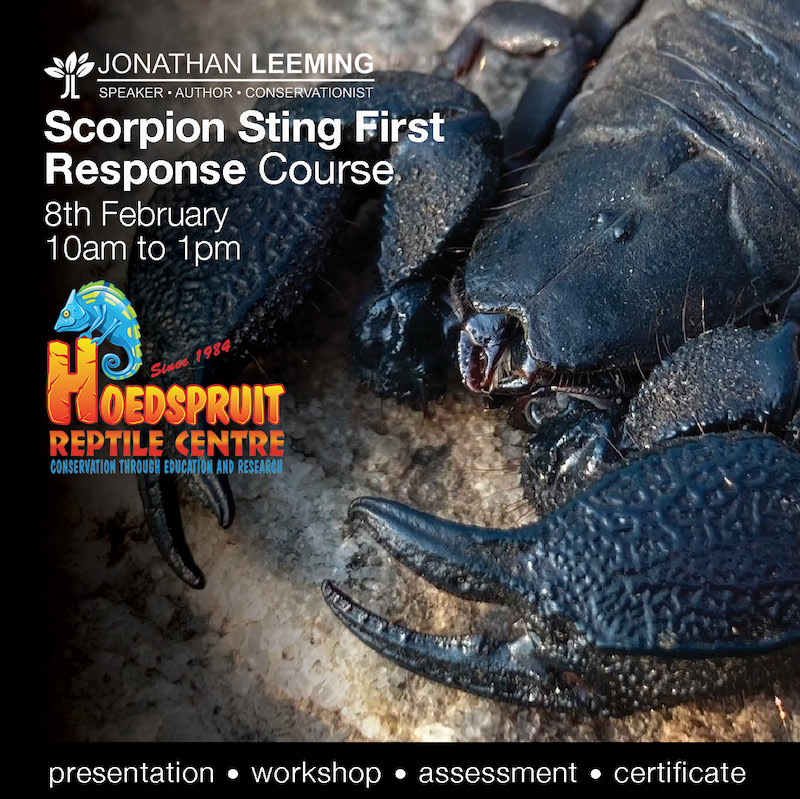 Scorpion Sting First Response Course, Hoedspruit Reptile Centre ...